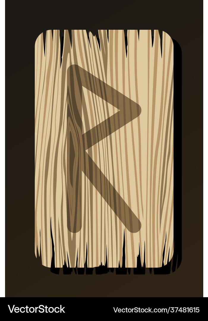 Isolated on white wooden rune raidho Royalty Free Vector