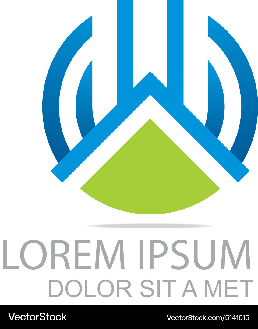 Letter w circle symbol design icon Royalty Free Vector Image