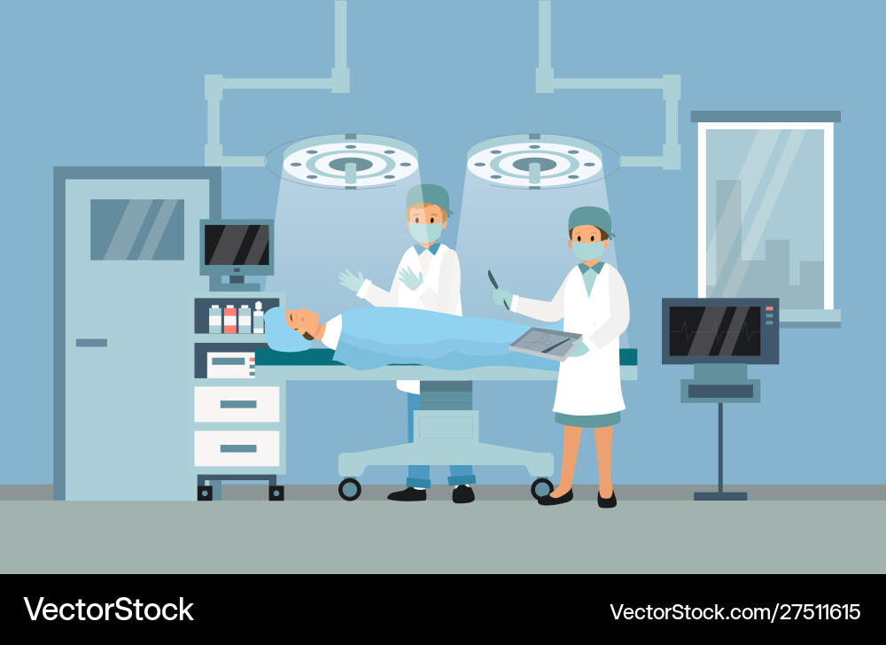 Medical concept surgeons in operation Royalty Free Vector