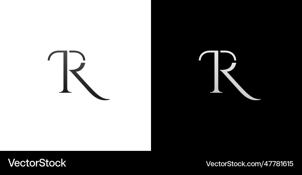 Modern and luxurious tr letter initial logo design