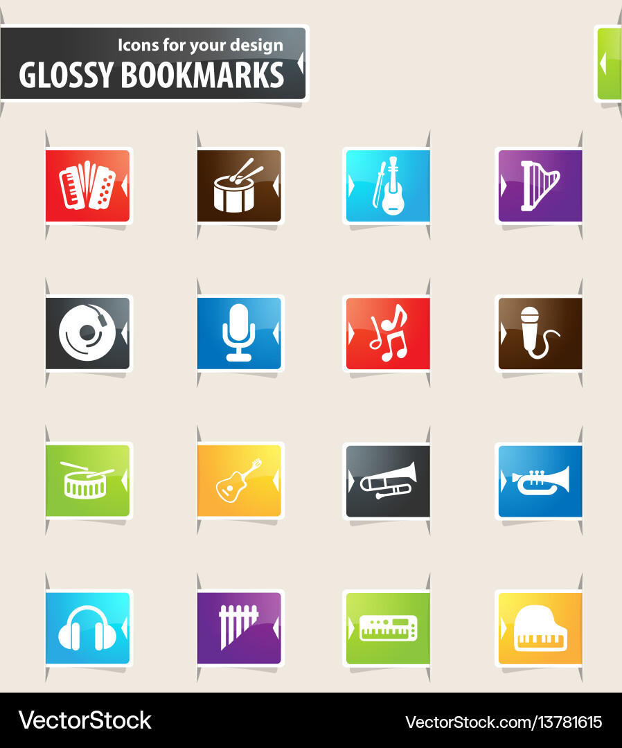 Music icons set Royalty Free Vector Image - VectorStock