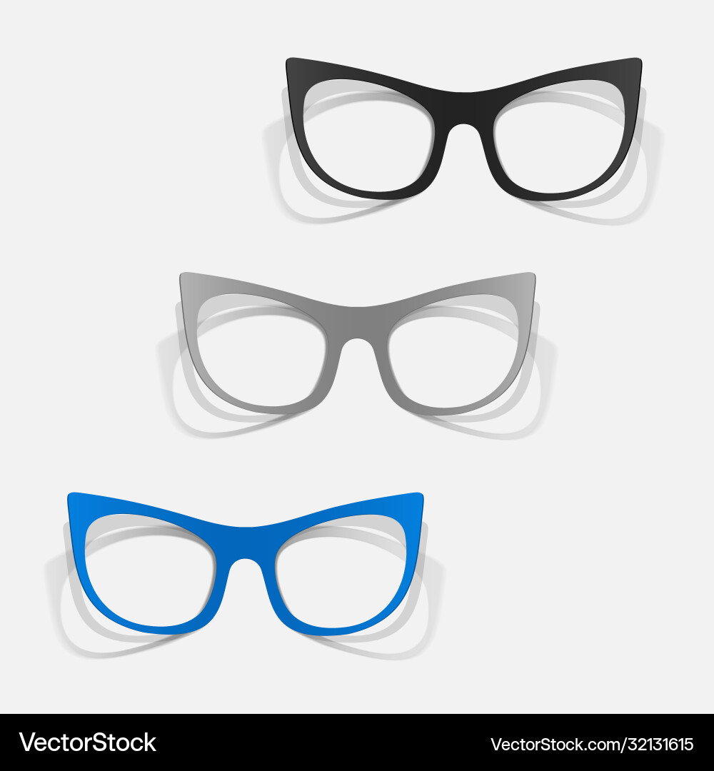 Paper sticker retro glasses Royalty Free Vector Image