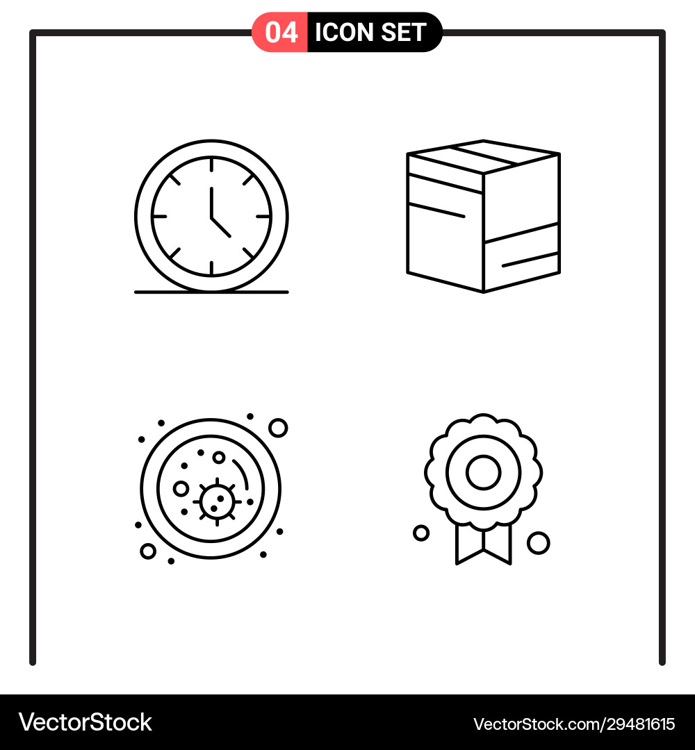 Set 4 line style icons for web and mobile Vector Image