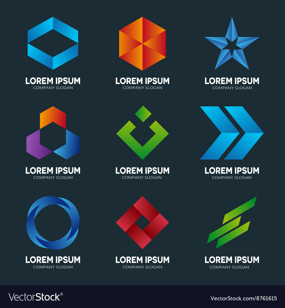 Set of abstract logo design template abstract Vector Image