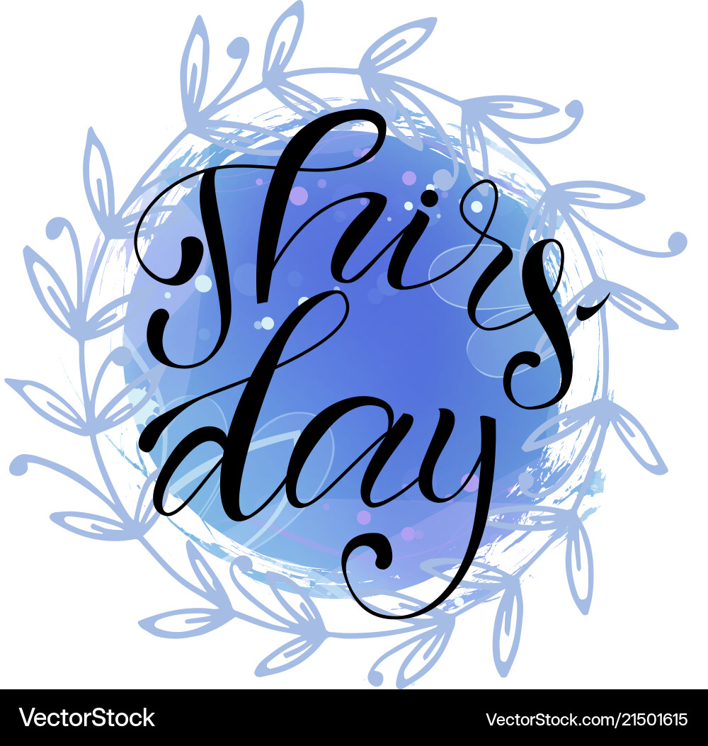 Tuesday letteing on watercolor background Vector Image