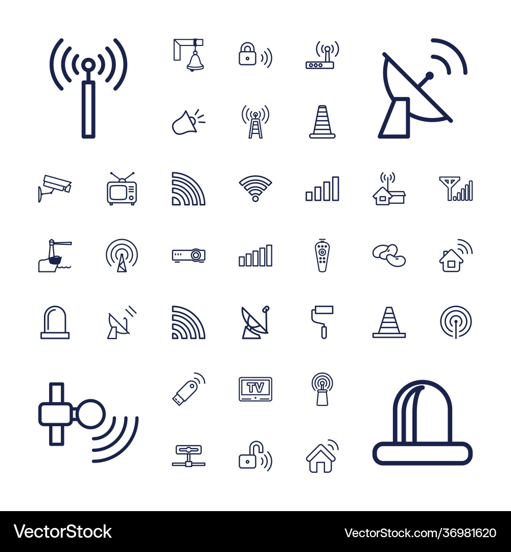 37 signal icons Royalty Free Vector Image - VectorStock