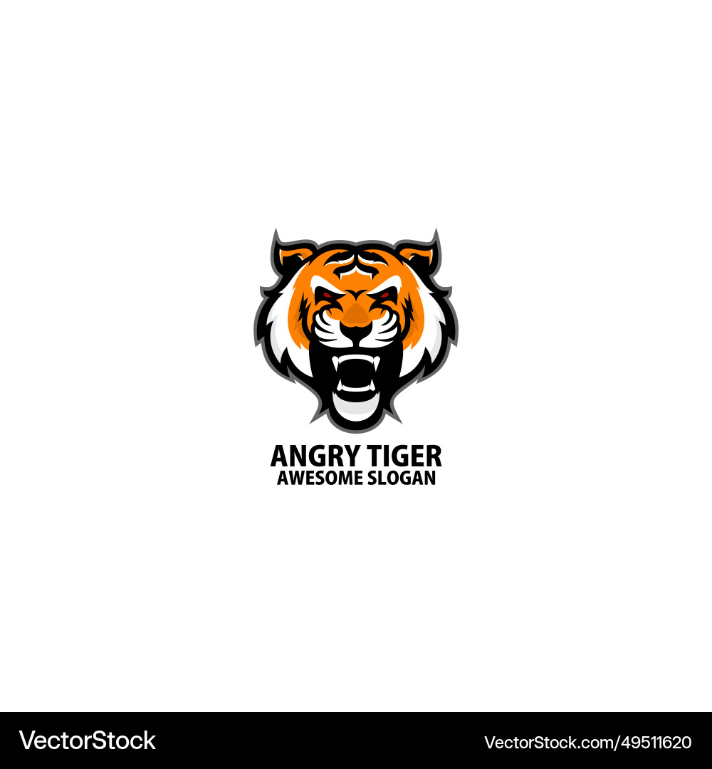 Angry tiger logo mascot design Royalty Free Vector Image