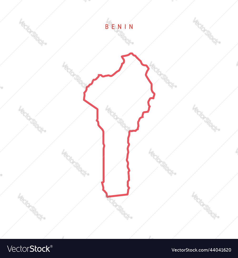 Benin editable outline map Royalty Free Vector Image