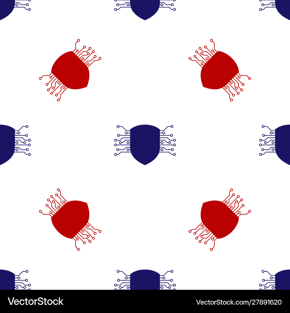 Blue and red cyber security icon isolated seamless