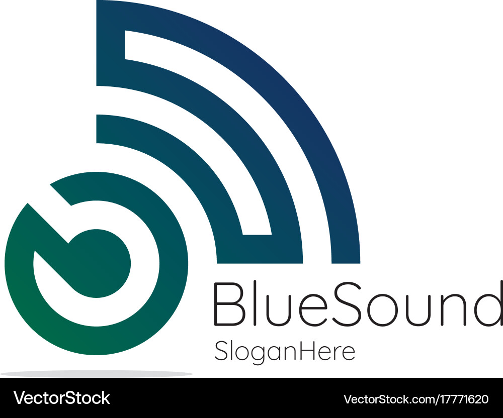 Blue sound audio signal wireless with initial Vector Image