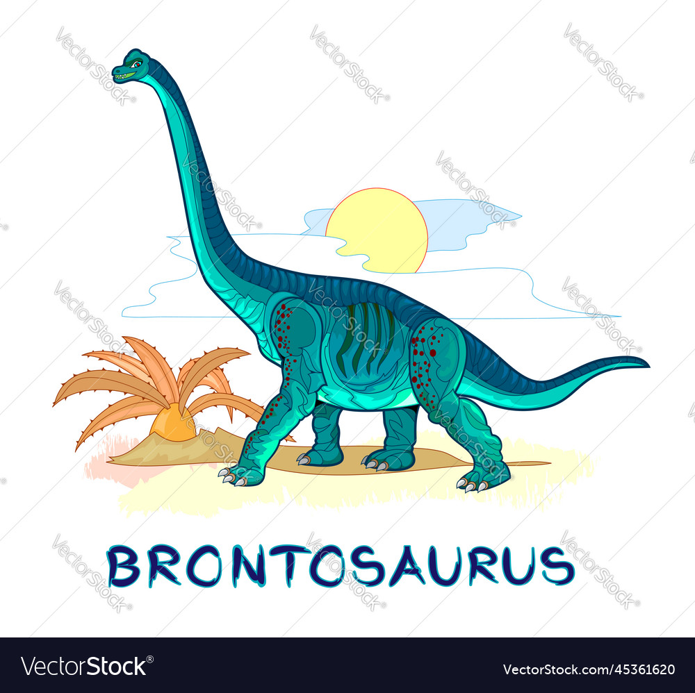 Brontosaurus prehistoric extinct dinosaur Vector Image