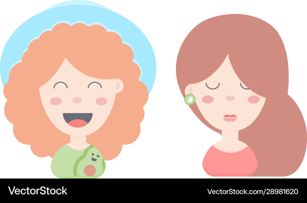 Cute funny girls Royalty Free Vector Image - VectorStock