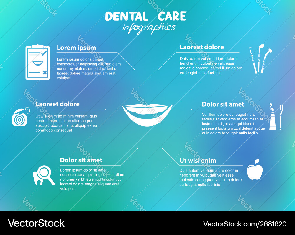 Dental care simple infographics Royalty Free Vector Image