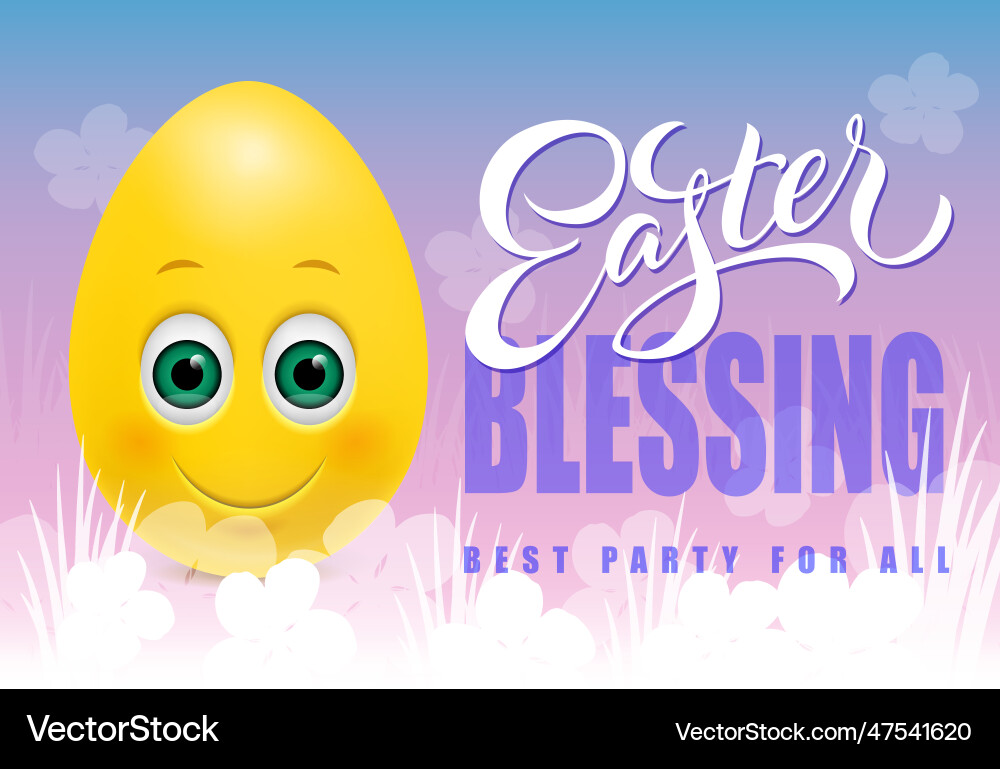 Easter blessing best party for all lettering Vector Image