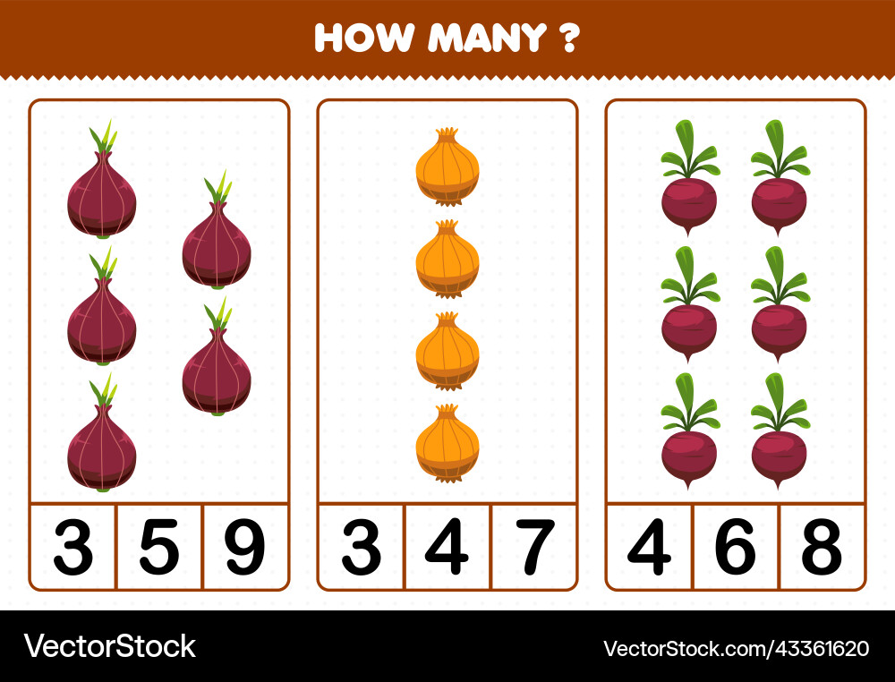 Education game for children counting how many Vector Image