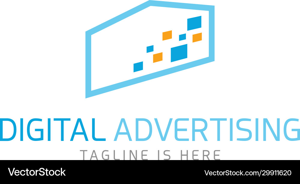 Home digital advertising logo Royalty Free Vector Image