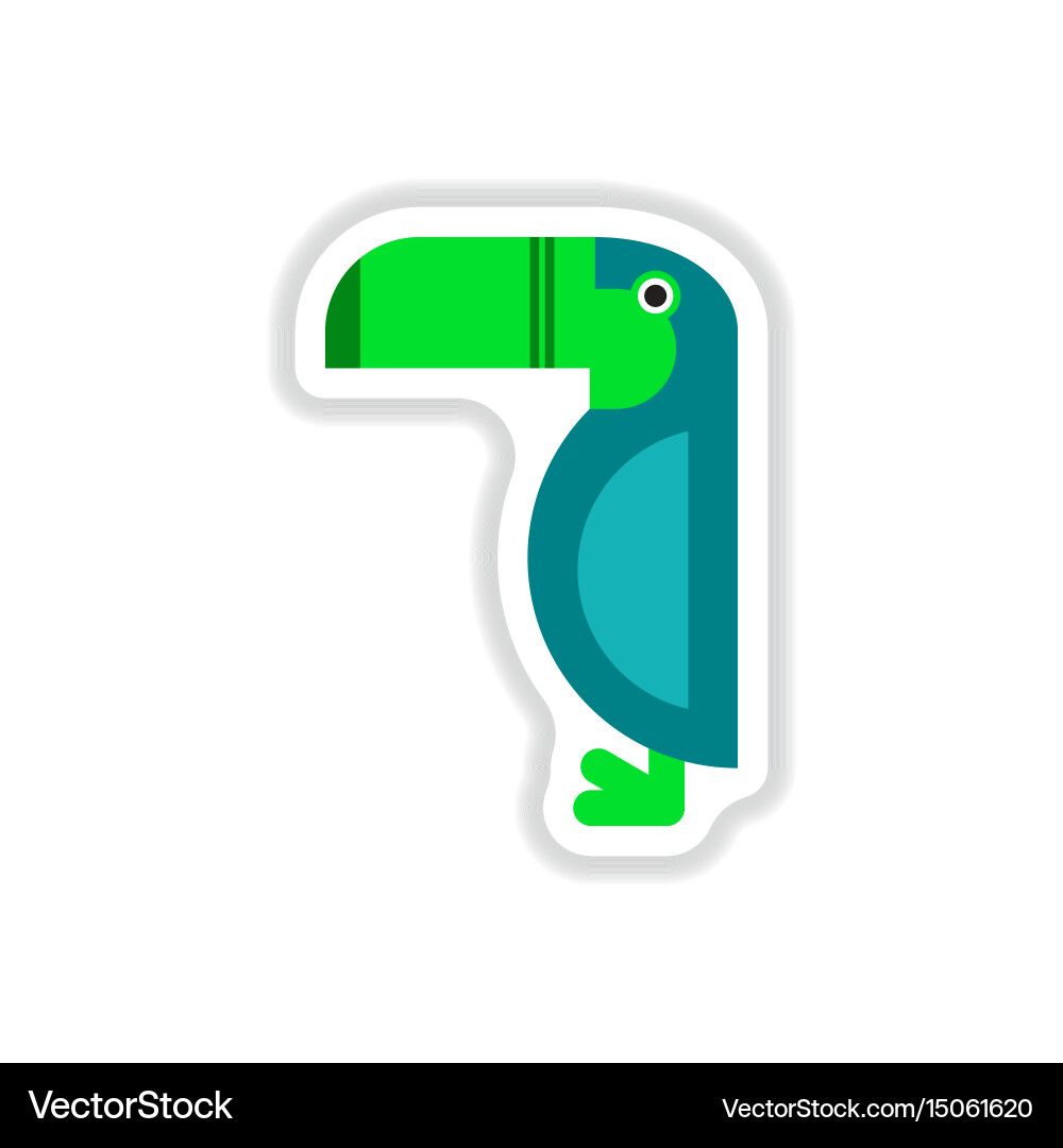 In paper sticker style kakadu Royalty Free Vector Image
