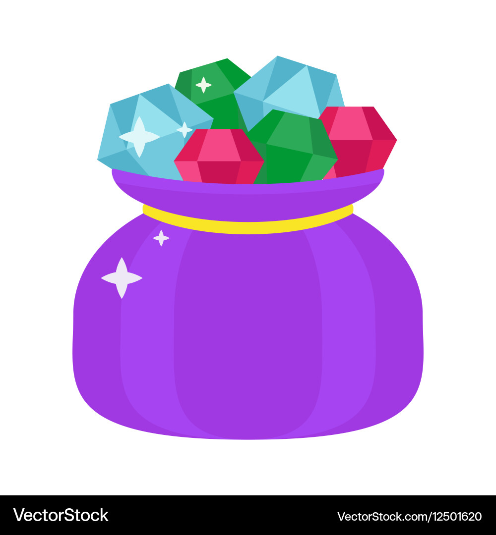 Jewelry diamond stone bag Royalty Free Vector Image