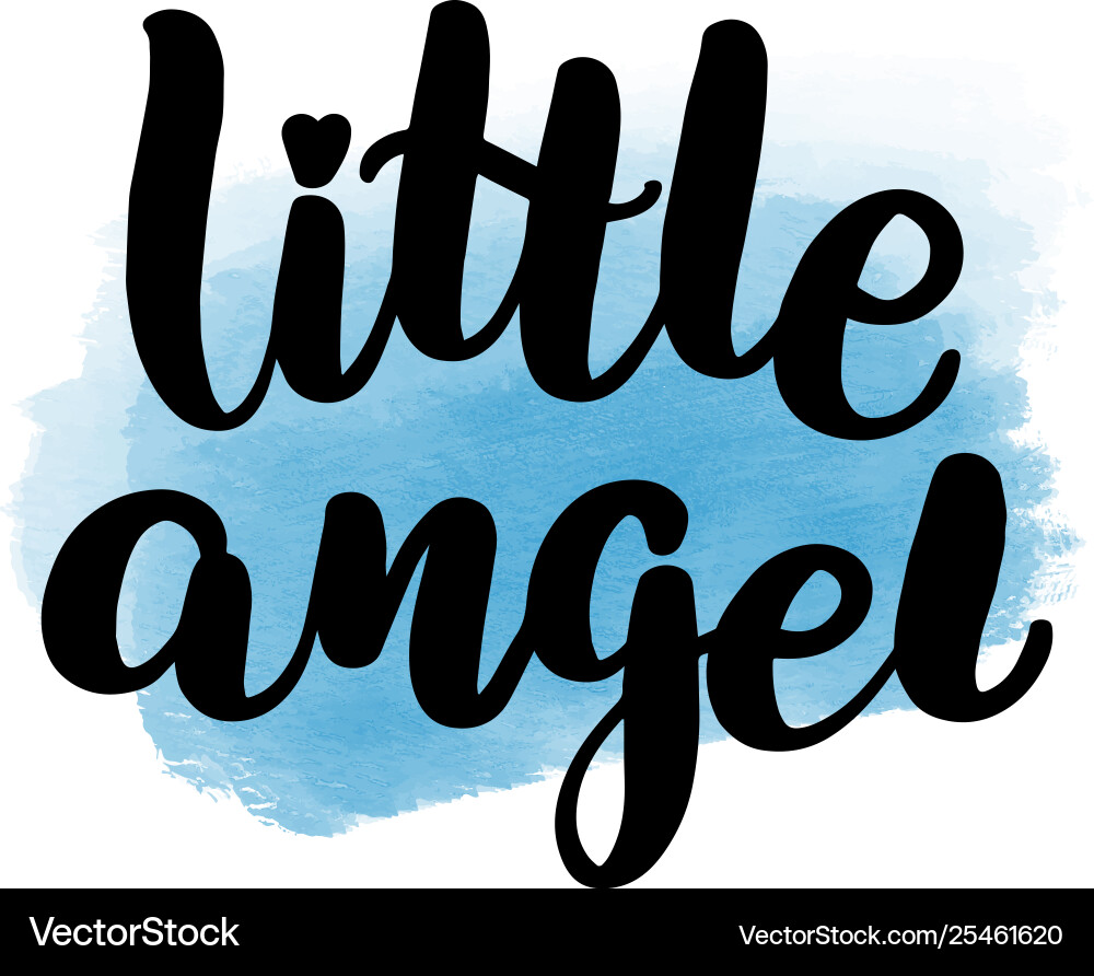 Lettering little angel Royalty Free Vector Image