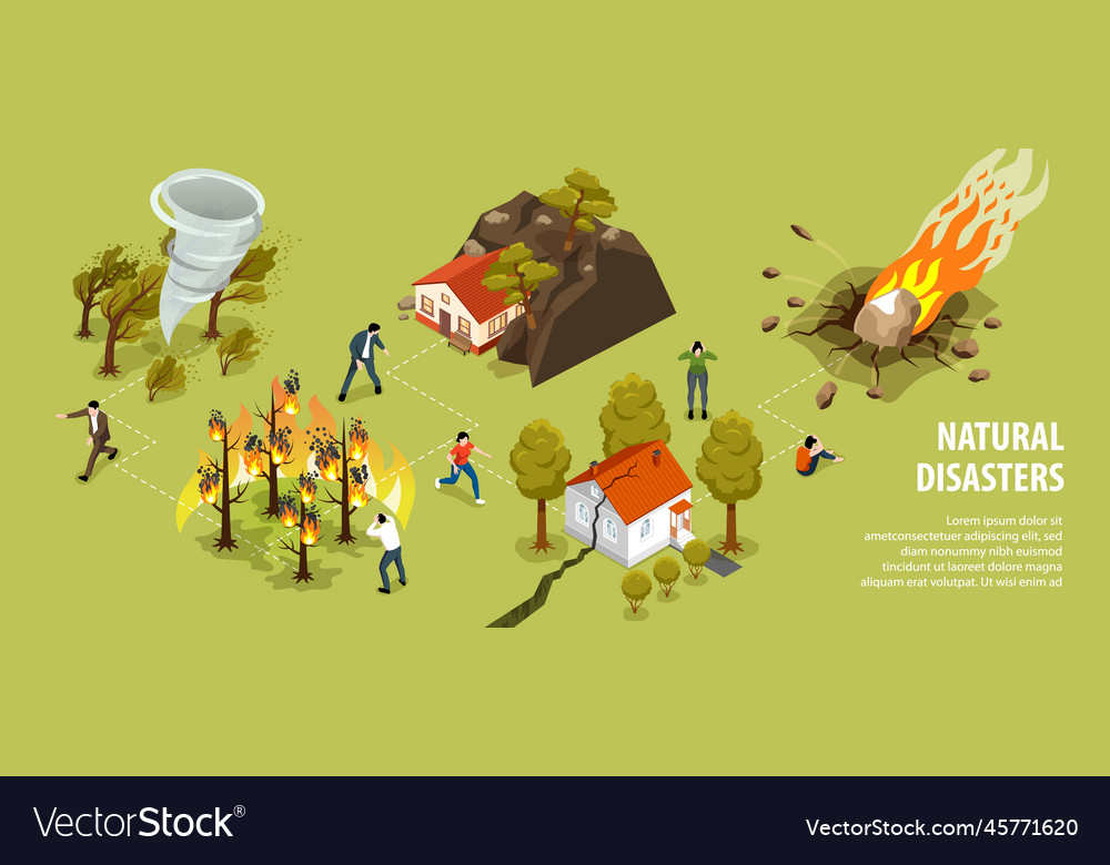 Natural disasters infographics Royalty Free Vector Image