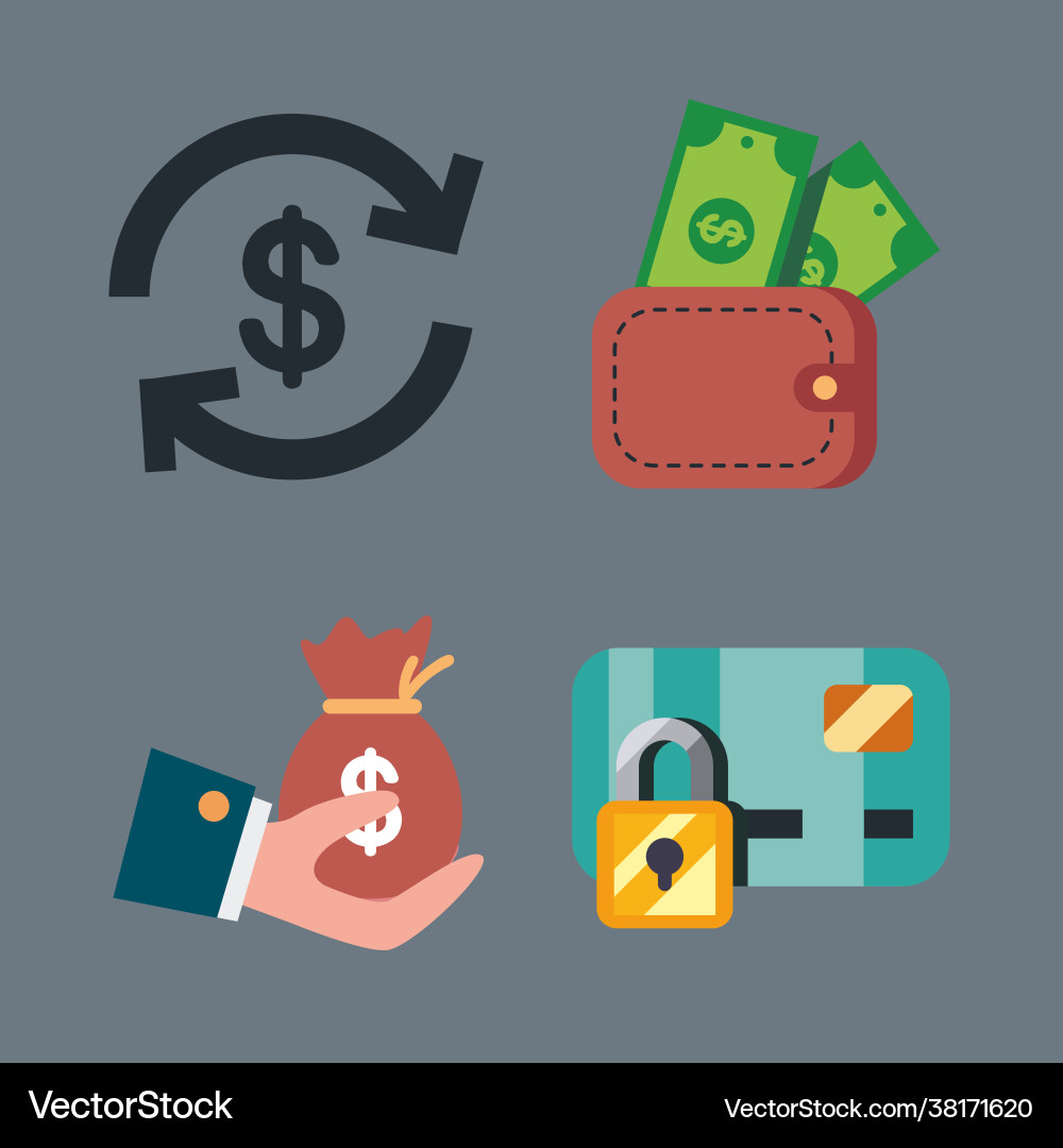 Payment and money icons Royalty Free Vector Image