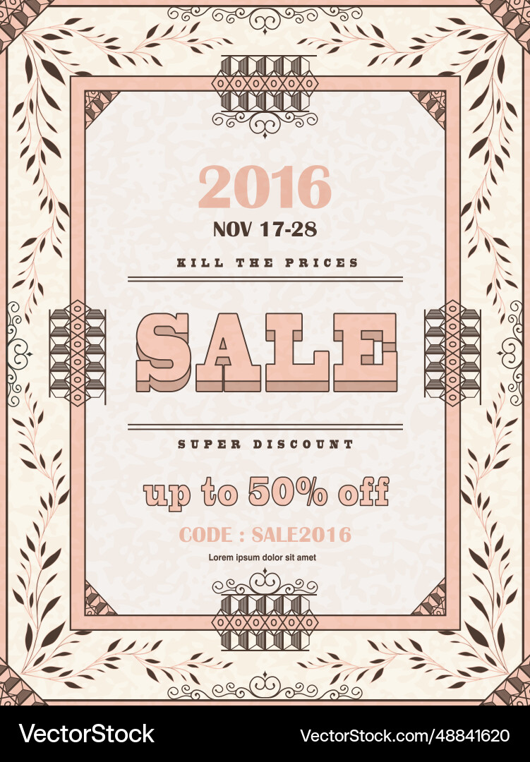 Retro sale poster design Royalty Free Vector Image
