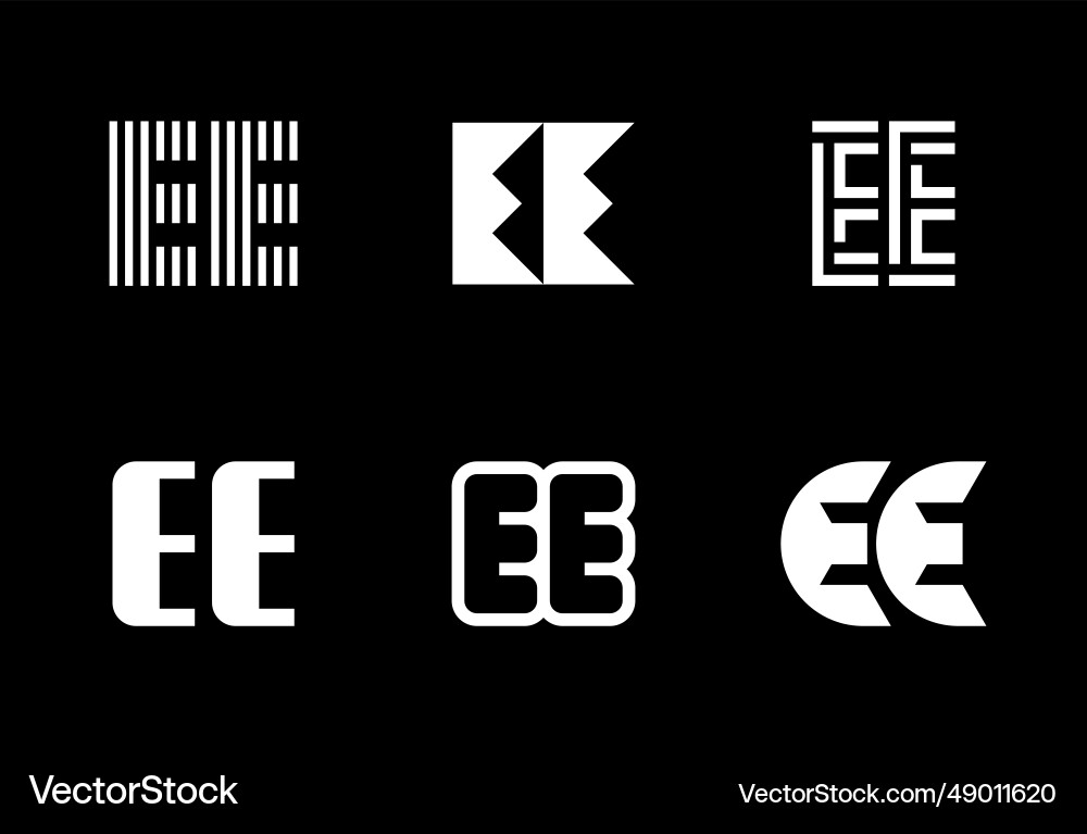 Set of letter ee logos Royalty Free Vector Image