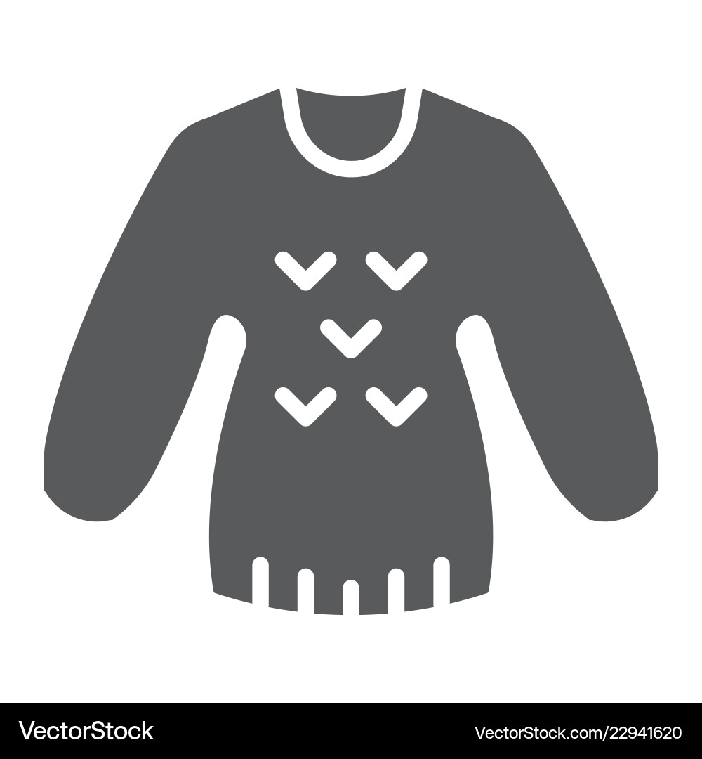 Sweater glyph icon clothing and pullover jumper Vector Image