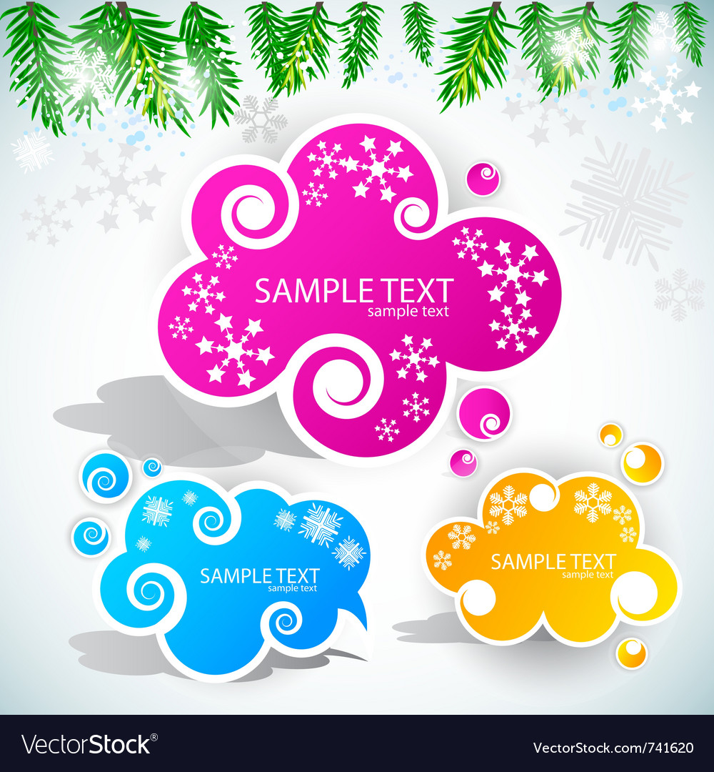 Winter paper speech bubble Royalty Free Vector Image
