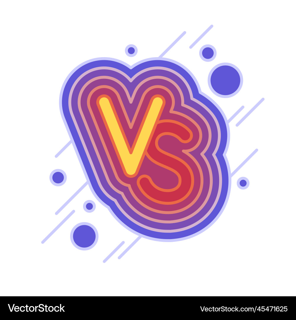 Bright symbols of confrontation vs Royalty Free Vector Image