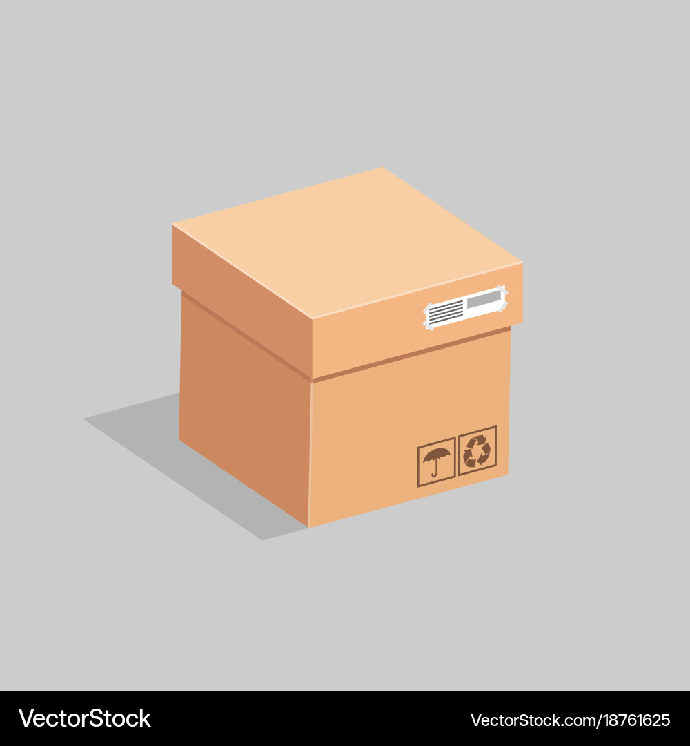 Cardboard box is closed with a lid Royalty Free Vector Image