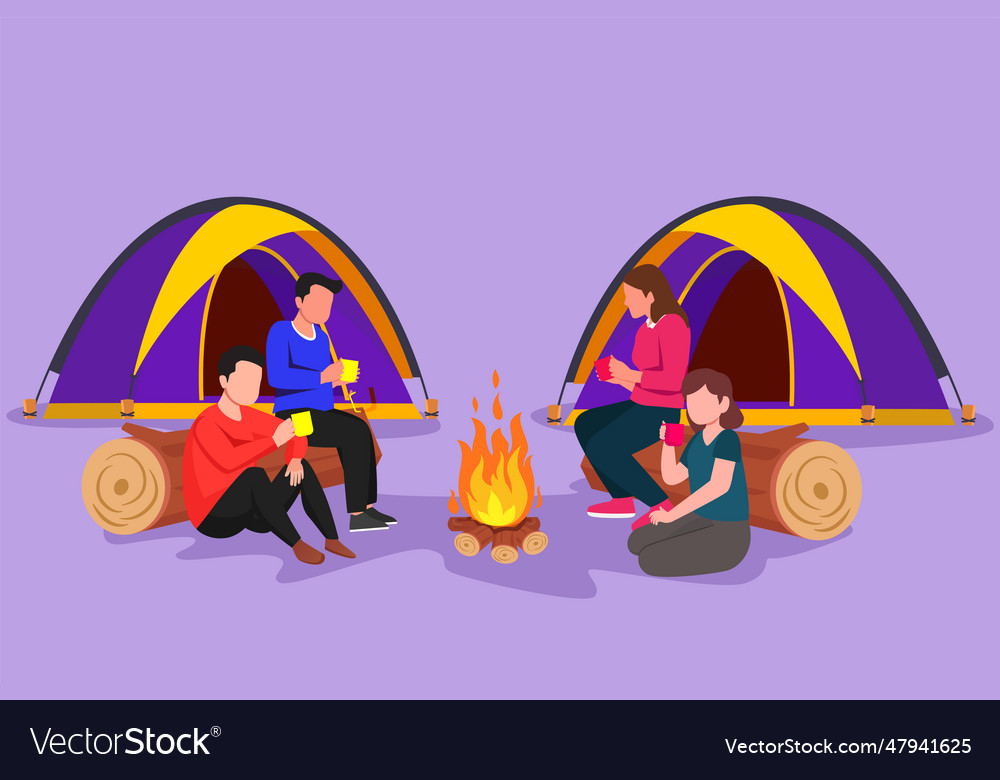 Character Flat Drawing Two Romantic Couple Vector Image