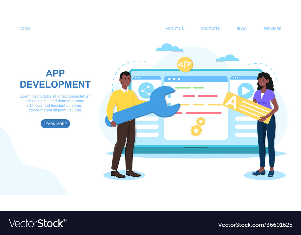 Concept application development Royalty Free Vector Image