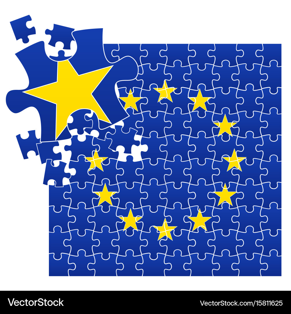European union flag divided Royalty Free Vector Image