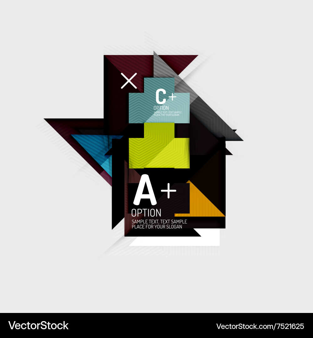 Paper style abstract geometric shapes Royalty Free Vector