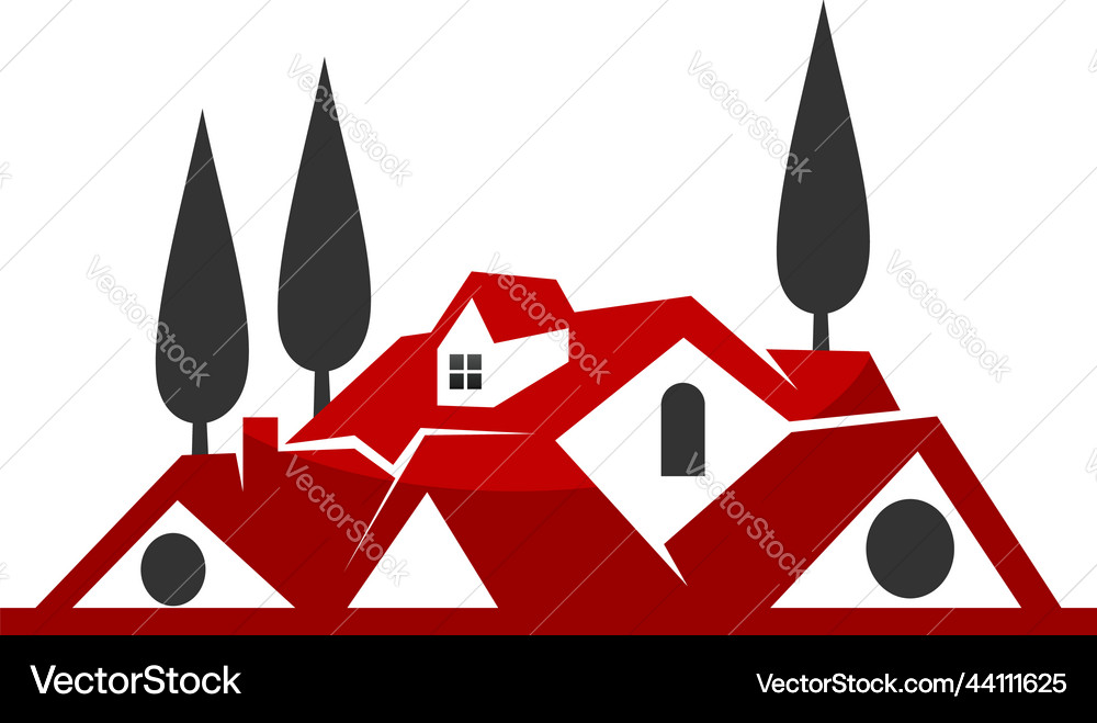 Real estate rooftop home logo Royalty Free Vector Image