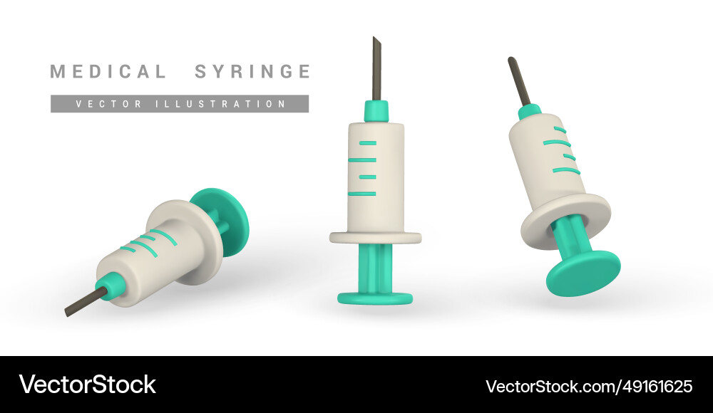 Realistic 3d syringe disposable equipment Vector Image