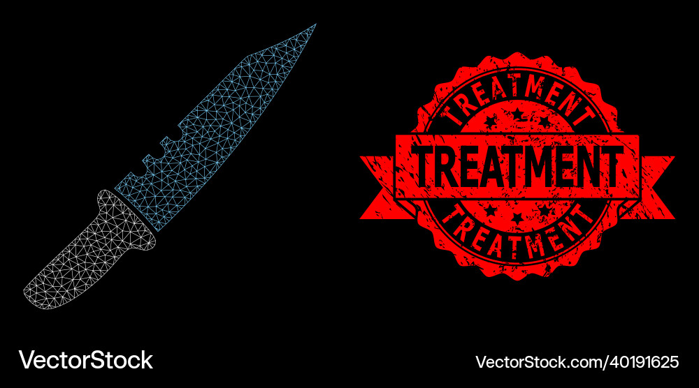 Rubber treatment stamp and web net knife Vector Image
