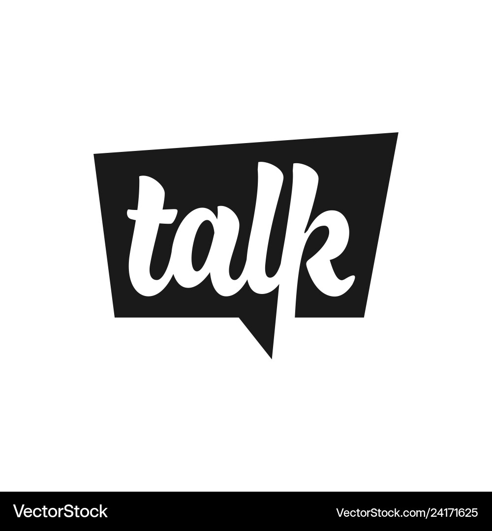 Talk lettering letter mark on chat bubble icon Vector Image