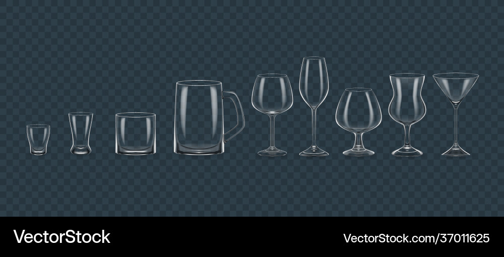 Transparent realistic templates alcohol glasses Vector Image