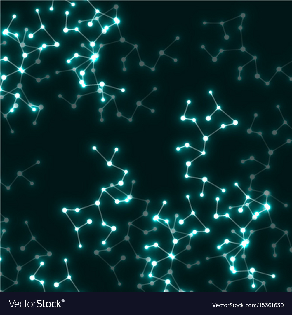 Abstract Molecule Structure Glowing Background Vector Image