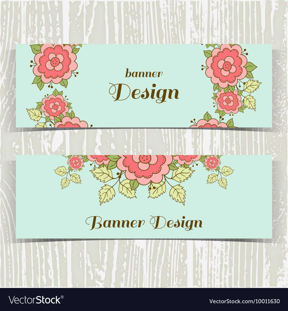 Banners roses on blue Royalty Free Vector Image