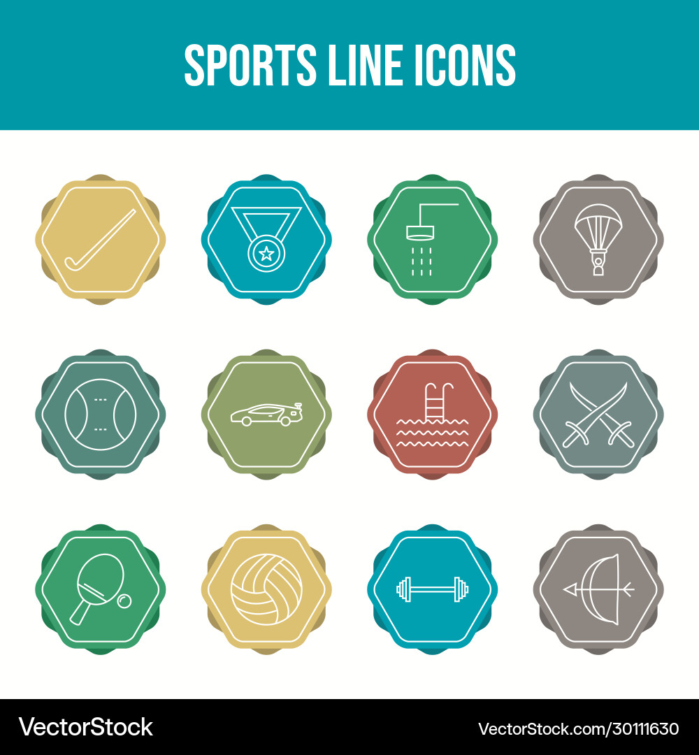 Beautiful sports icon set Royalty Free Vector Image