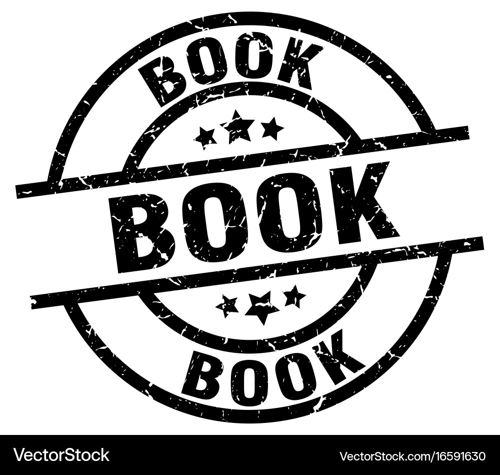 Book round grunge black stamp Royalty Free Vector Image