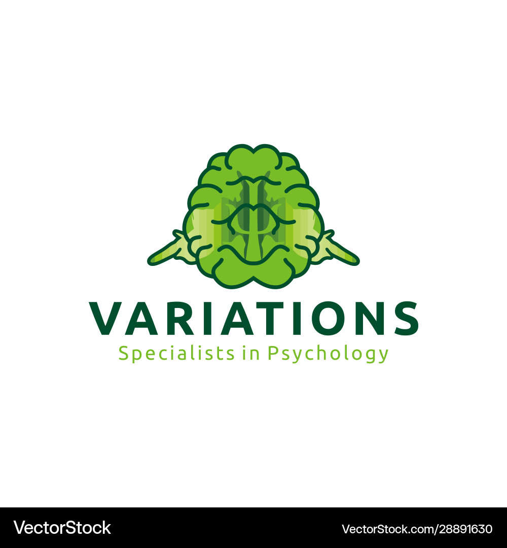 Brain psychology logo ideas inspiration Royalty Free Vector
