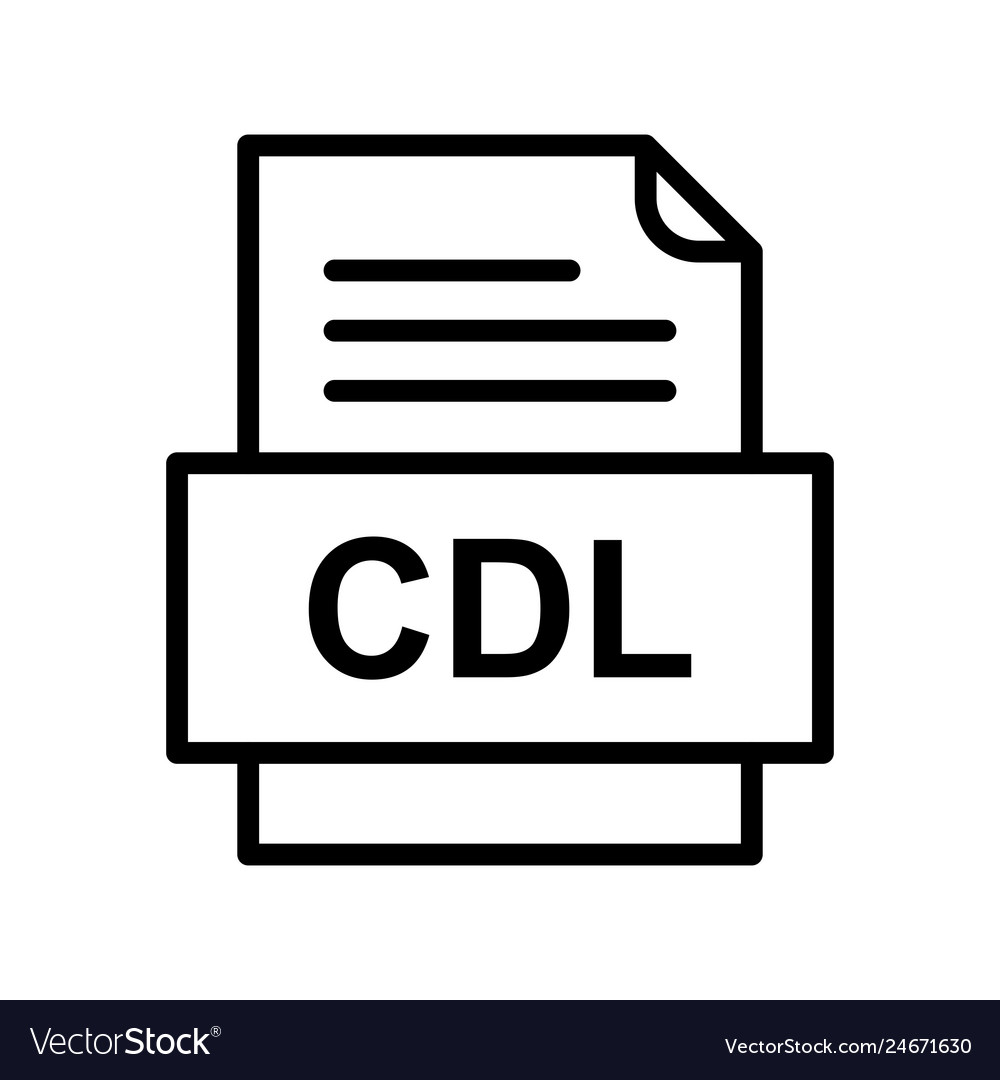 Cdl file document icon Royalty Free Vector Image