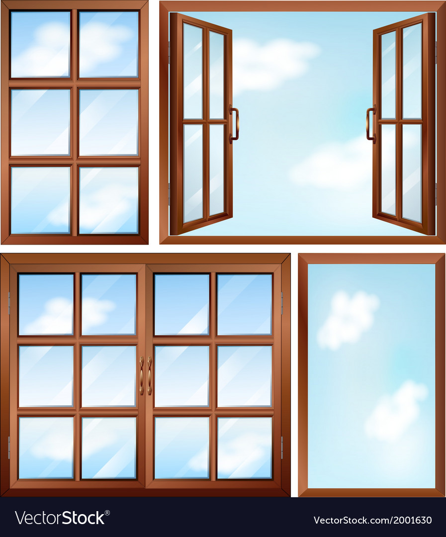 Different window designs Royalty Free Vector Image