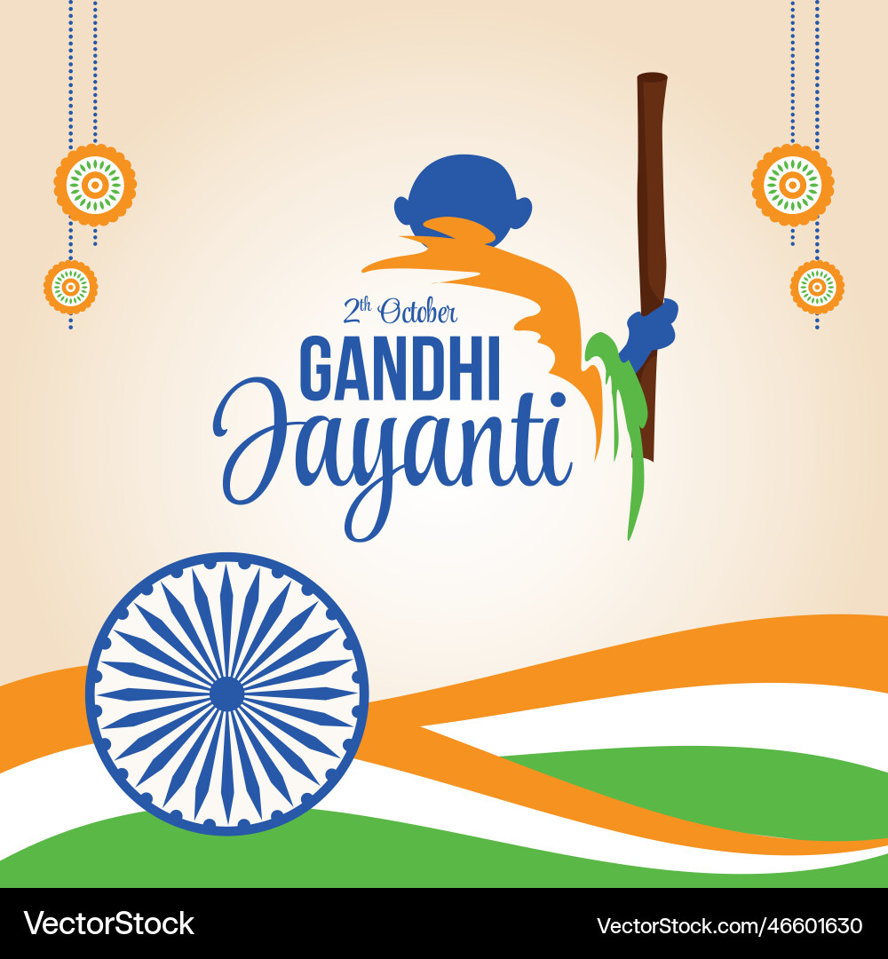 Gandhi jayanti 2nd october banner design Vector Image