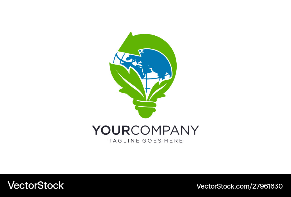 Green global energy logo design Royalty Free Vector Image