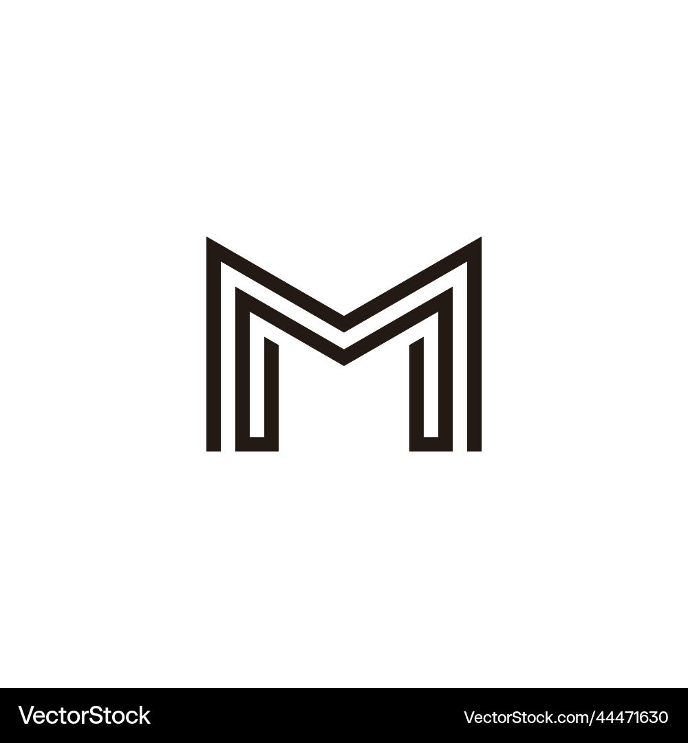 Letter m double geometric symbol simple logo Vector Image